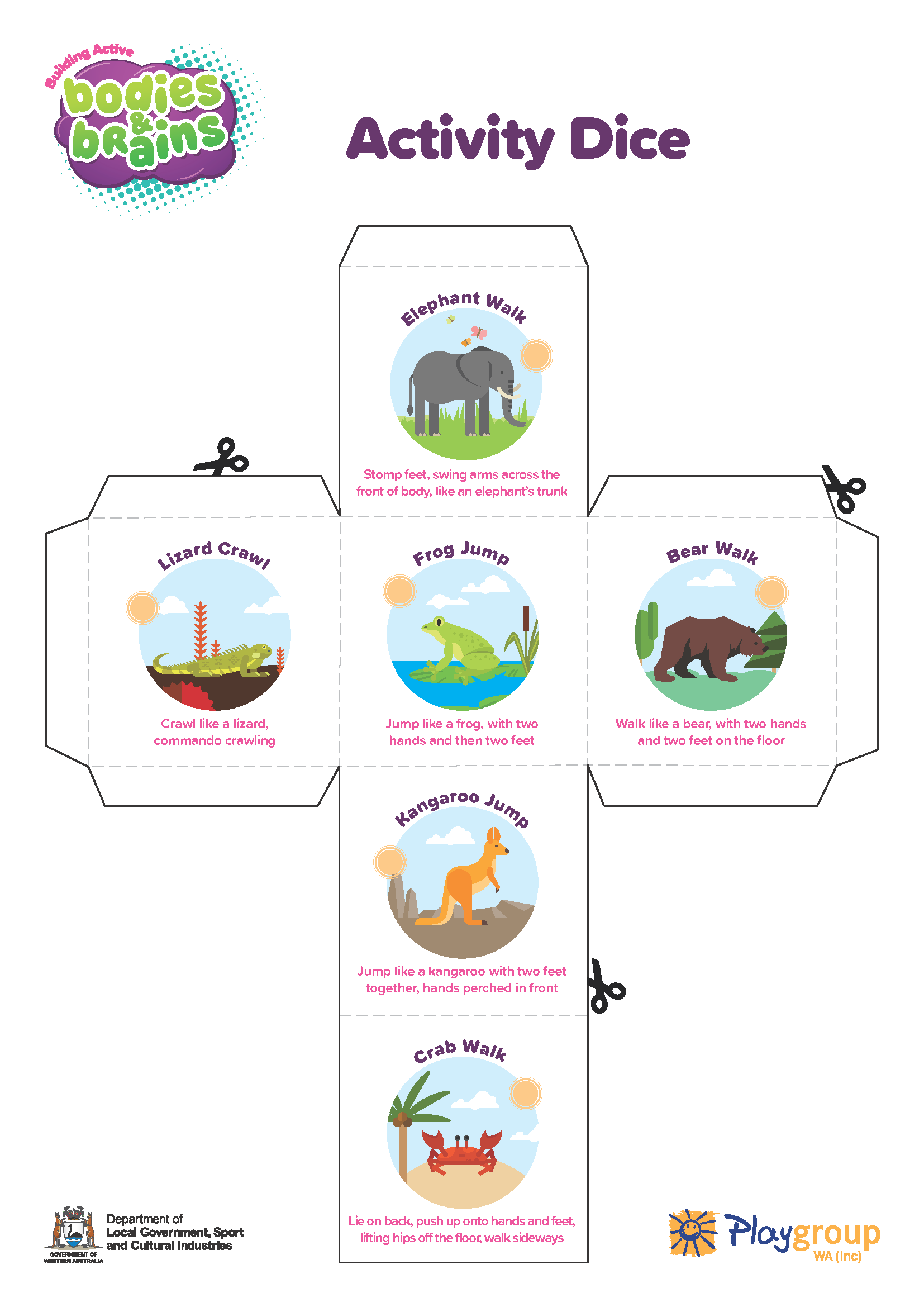 Activity Dice - Playgroup WA